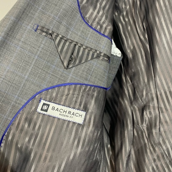 Bachrach | Suits & Blazers | Bachrach 46r 0 Wool Plaid Gray 2 Piece ...